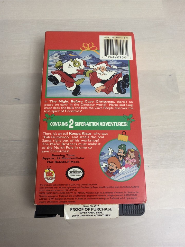 Super Mario Bros Super Christmas Adventure VHS DIC Toon Time Cartoon ...