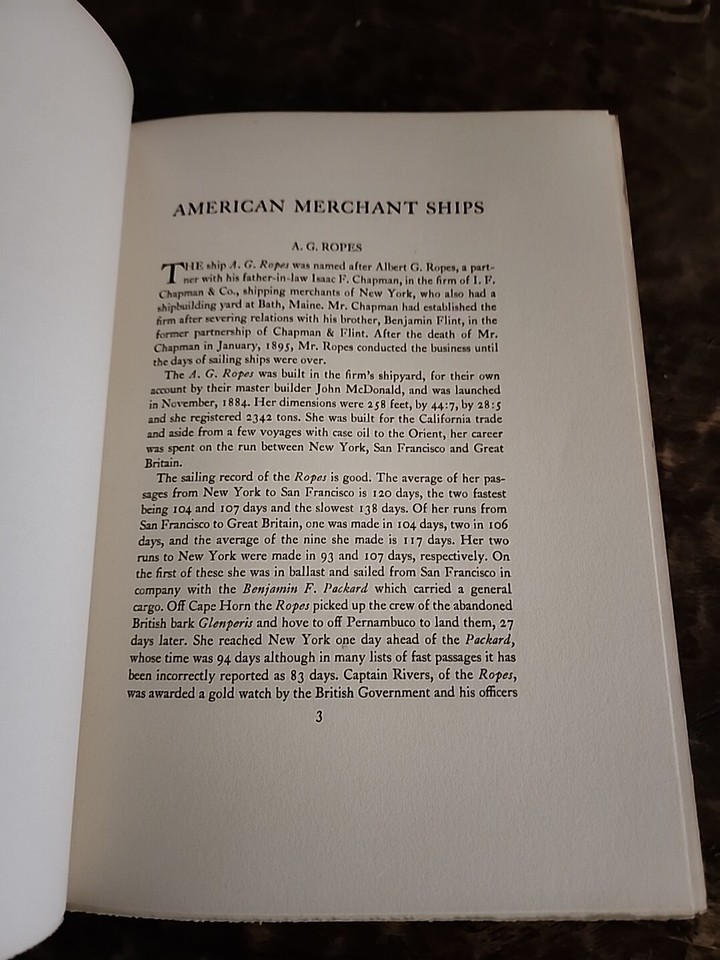 American Merchant Ships 1850–1900 Ltd Ed #68/97 Matthews 1930 2 Vol Set ...