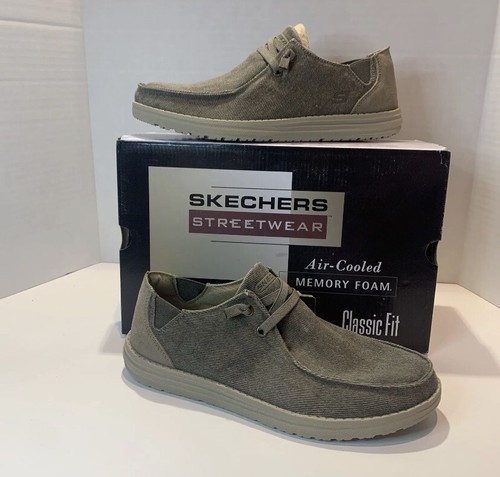 NEW SKECHERS Raymon Men's 8.5 Classic Fit Slip On Shoe 66387 Khaki | eBay