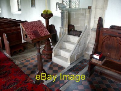 Photo 6x4 Interior of St Andrew Firsby Lectern candelabra pulpit and c ...