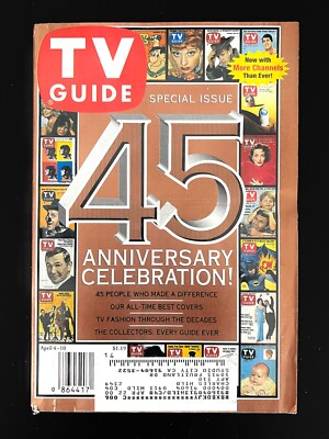 TV Guide 45 Anniversary Celebration LA Edition April 4-10 1998 Issue ...