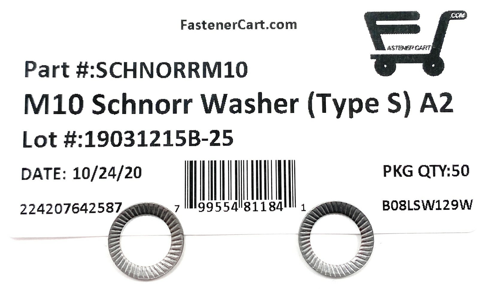 (50) M10 Stainless Steel Type S Safety Lock Washer - Schnorr style ...