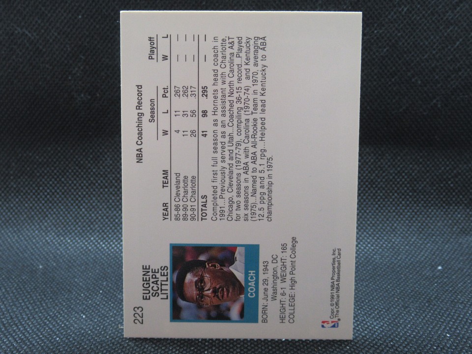 1991-92 NBA Hoops Gene Littles #223 B | eBay