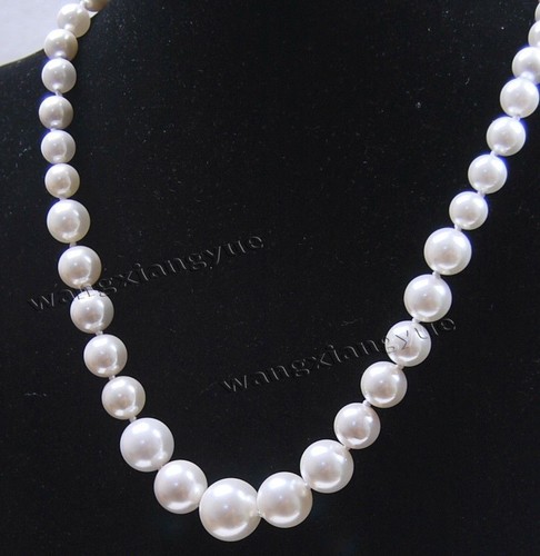 Long 16" 18" 22" 24" 8-14mm White Akoya Shell Pearl Round Beads ...