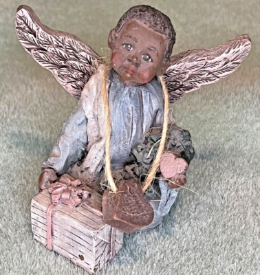 VINTAGE Sarah's Attic - Boy Angel with Gift - hand signed #1758! | eBay