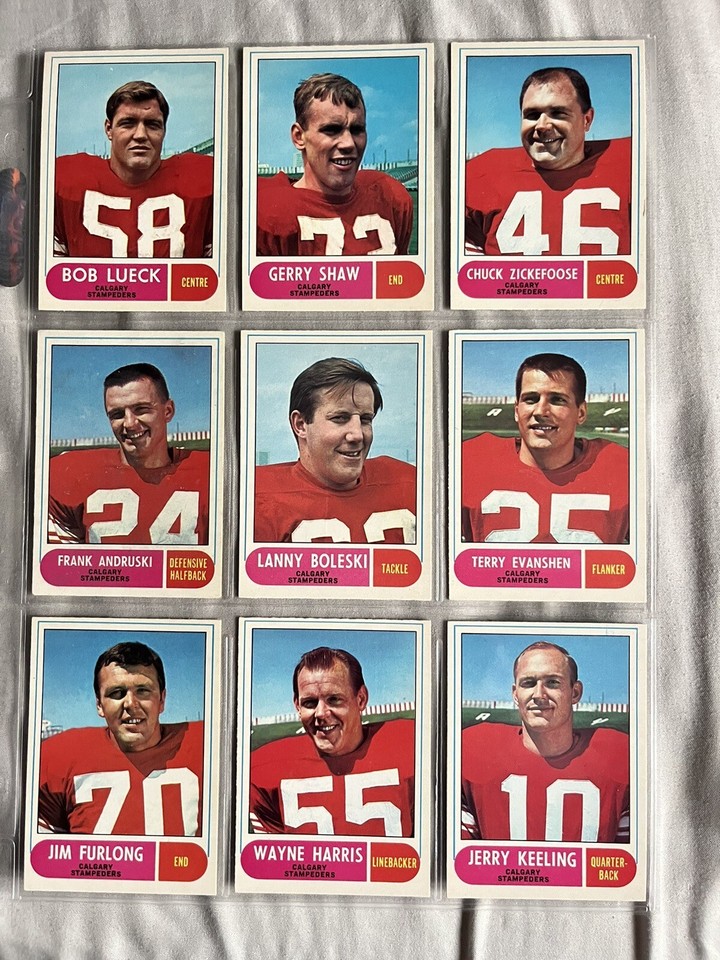1968 O-PEE-CHEE CFL FOOTBALL SET EX- SHAPE '68 OPC 132 Cards MINE As ...