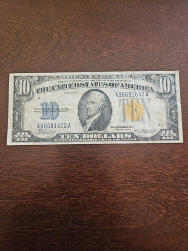 1934-A $10 North Africa Yellow Seal Note VF | eBay