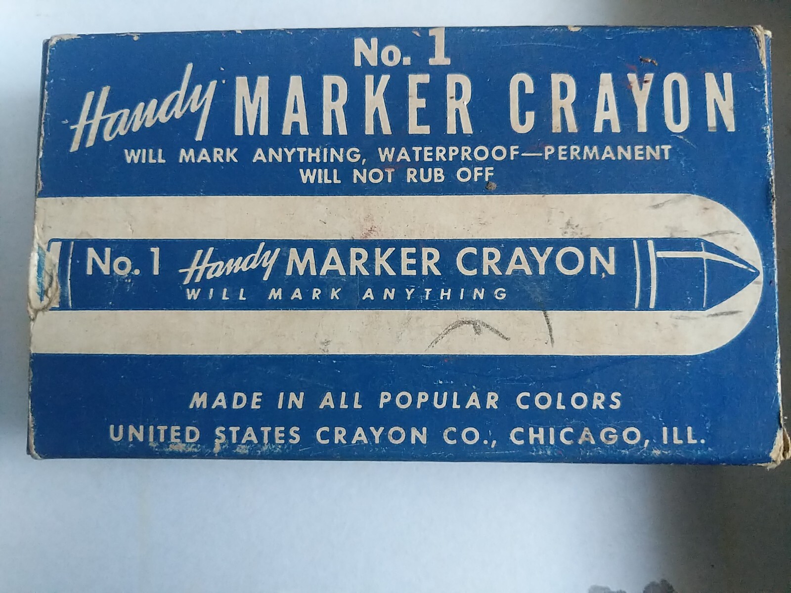 Vintage No. 1 Handy Marker Crayons Blue of 10 Unused for Marking ...