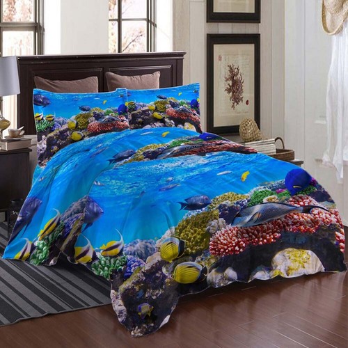 Coral Swordfish 3D Printing Duvet Quilt Doona Covers Pillow Case ...