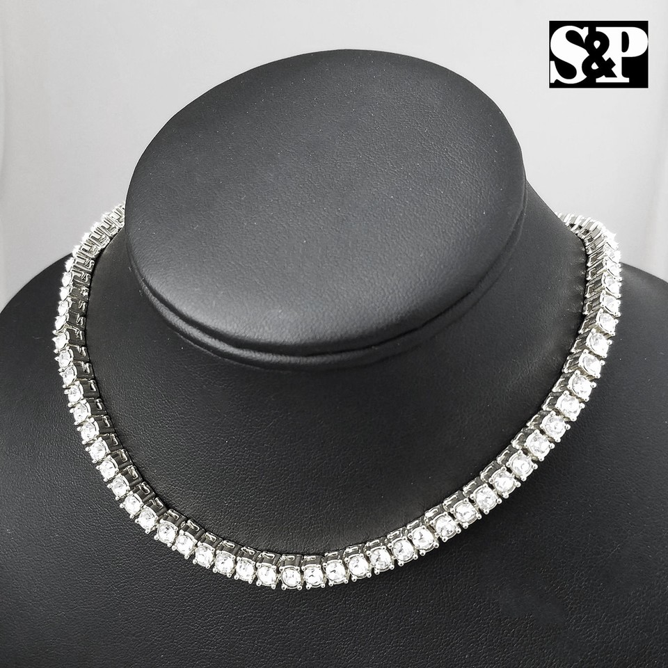 Hip Hop Iced SON GOKU pendant & 18" 1 Row Cubic Zirconia Tennis Chain ...