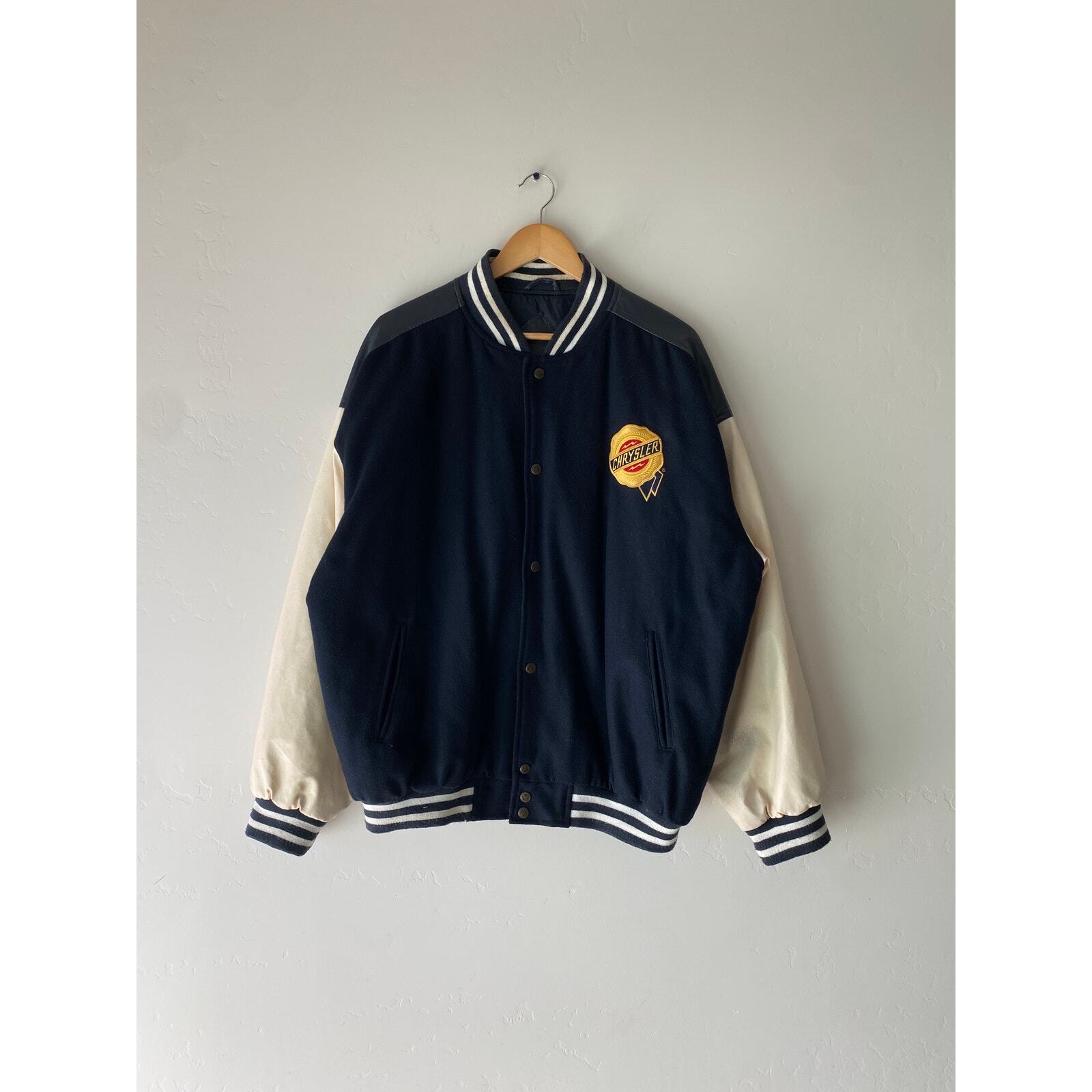 Vintage Chrysler Varsity Jacket - Wool Leather Sleeve… - Gem