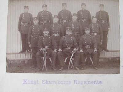 ANTIQUE PHOTO CABINET CARD ROYAL SKARABORG REGIMENT SWEDEN SOLDIER ...