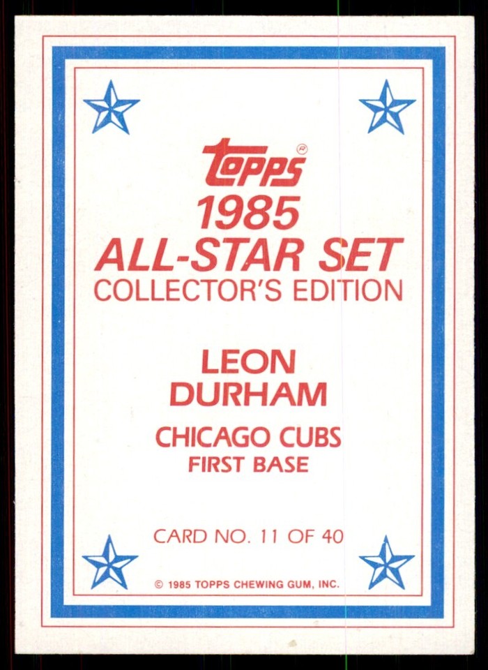 1985 Topps Leon Durham Baseball Cards #11 | eBay