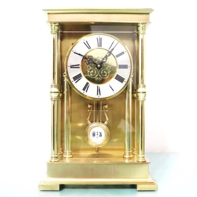 SCHMID Mantel Clock Vintage Rare Translucent Bell Chime HEAVY! SERVICED ...
