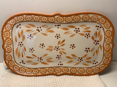 Temptations by Tara Old World Fall Harvest Serving Platter 7X12 | eBay