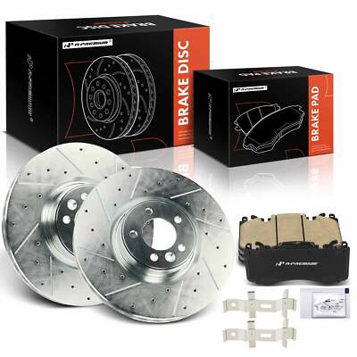 A-Premium Front Drilled Brake Rotors & Ceramic Brake Pad for Land Rover ...