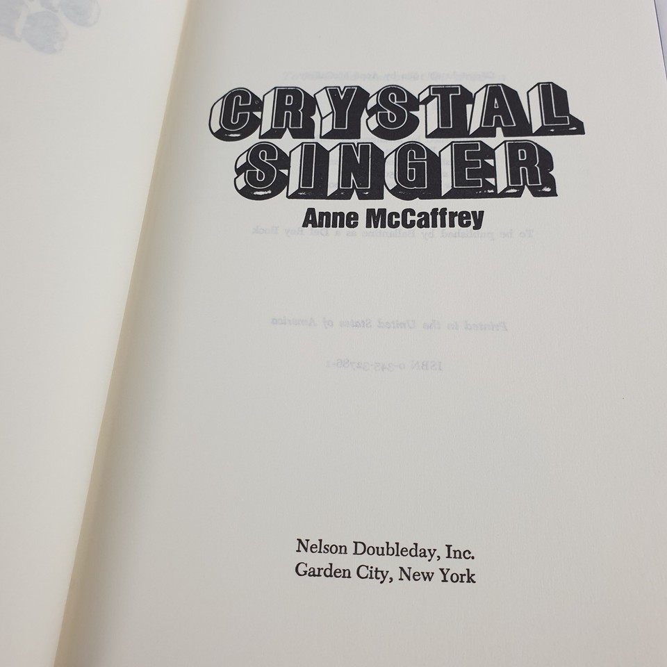 Vtg Crystal Singer & Crystal Line ANNE McCAFFREY Trilogy Set 1982 USA H ...
