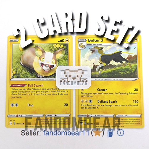YAMPER EVOLUTION COLLECTION 2 CARD POKEMON TCG SET! BOLTUND 2021 Battle ...