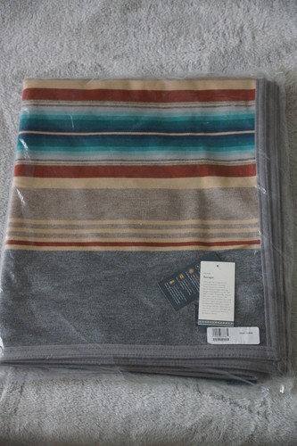 Pendleton Serape Wool Blanket Striped 64"x79" Grey USA NWT | eBay