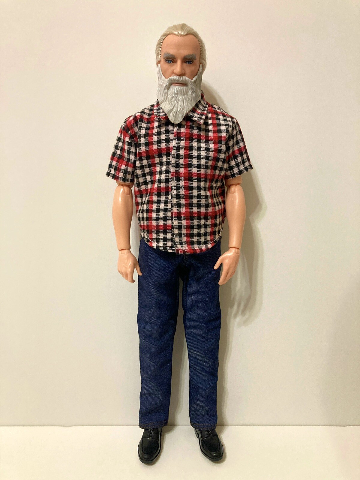 Barbie OOAK Ken Grandfather Articulated Old Elderly Beard Customized ...