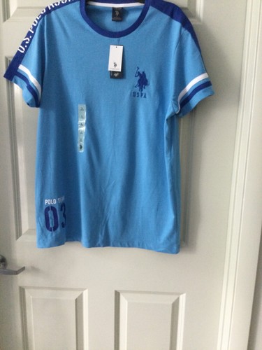 NWT US Polo Assn USPA Men’s Short Sleeve T Shirt Sz Large Blue Spell ...