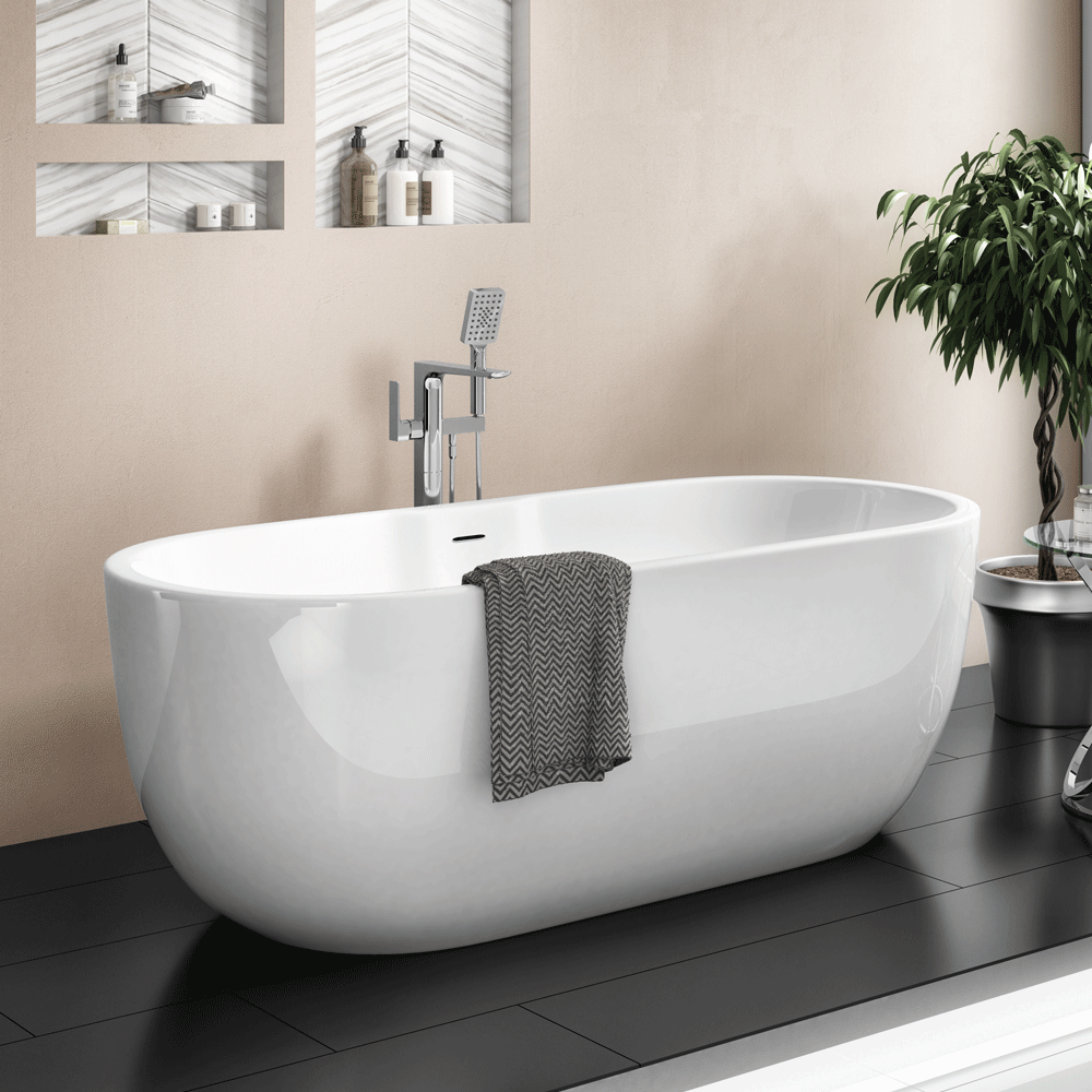 1415 x 750 Double Ended Modern Designer Freestanding Bath | eBay UK