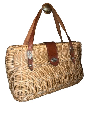 Vintage Wicker Handbag/Sewing Basket Hong Kong-AsIs | eBay