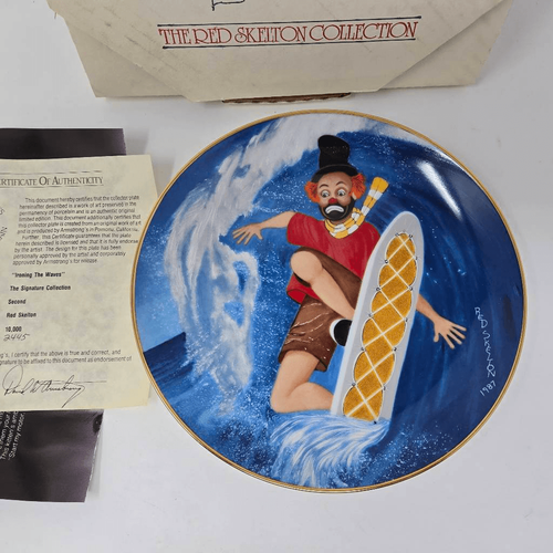 RED SKELTON COLLECTION COLLECTOR PLATE IRONING WAVES 2445/10000 IN BOX ...