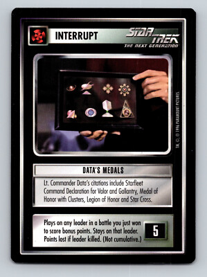 Star Trek CCG Interrupt Data's Medals Black Boarder Card STNG TNG ...