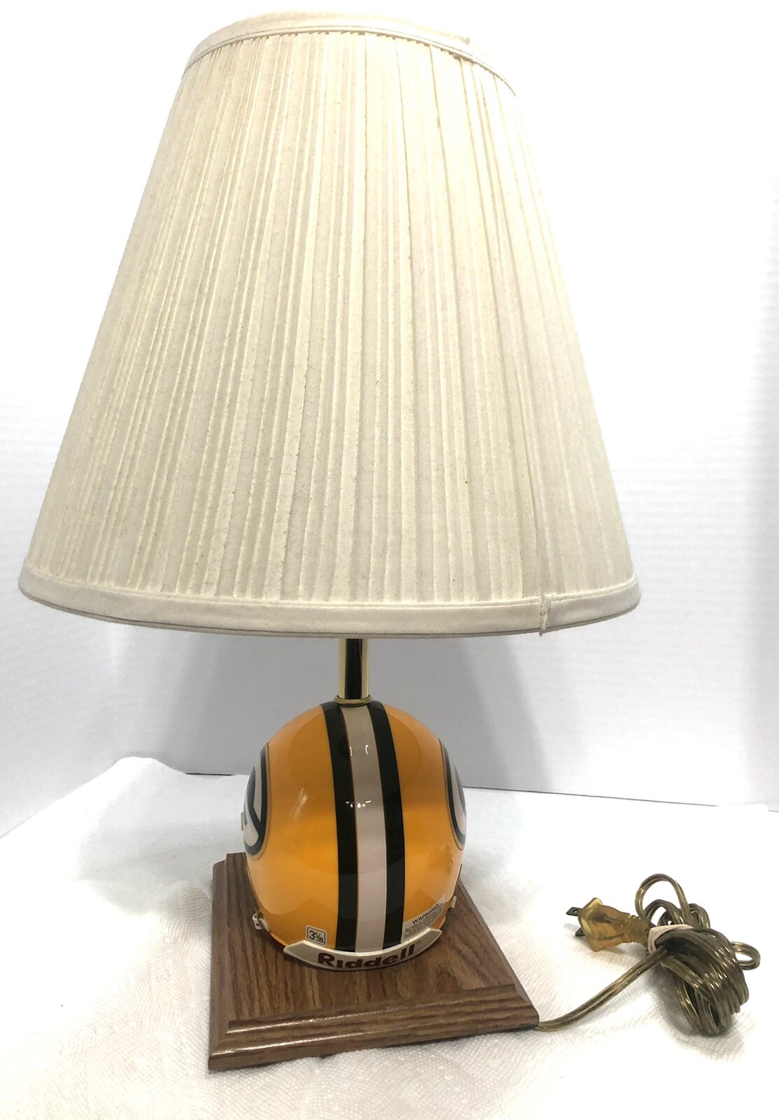 Vintage Greenbay Packers NFL Riddell Mini Helmet Table Lamp With Shade ...