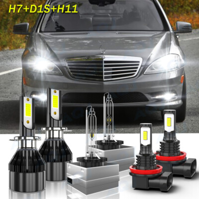 For Mercedes-Benz S550 2007-10 LED HID Xenon Headlight Hi / Lo+Fog ...
