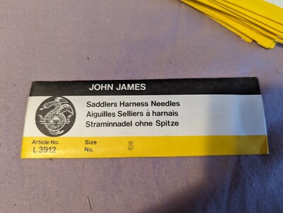 John James Saddlers Harness Needles Size 3 L3912 (25) JJ Needles | eBay