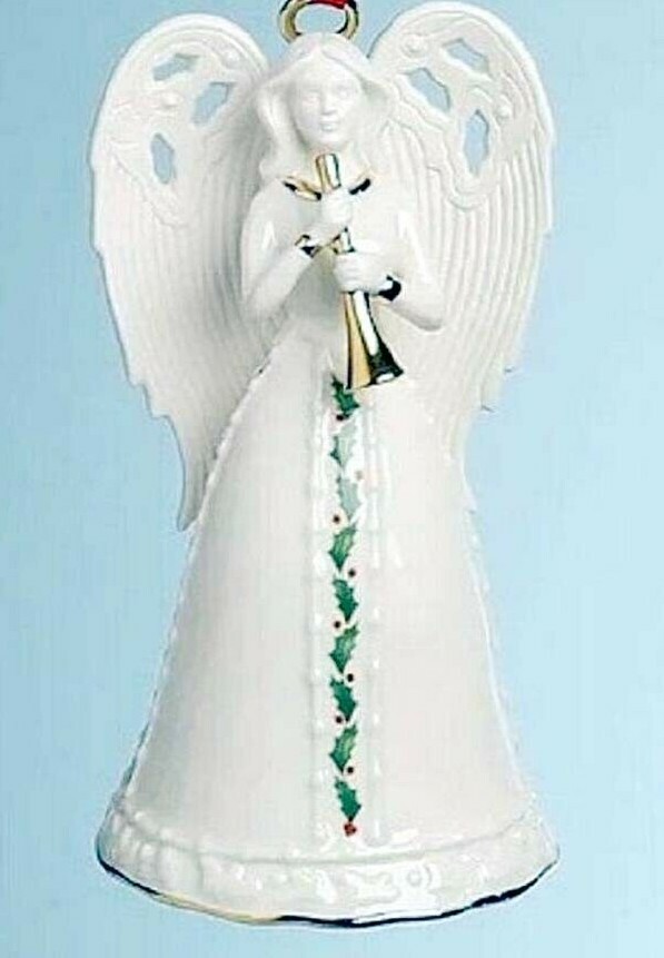 Lenox Holiday Angel Bell Ornament with Trumpet 2020 It Rings! 6"H New ...