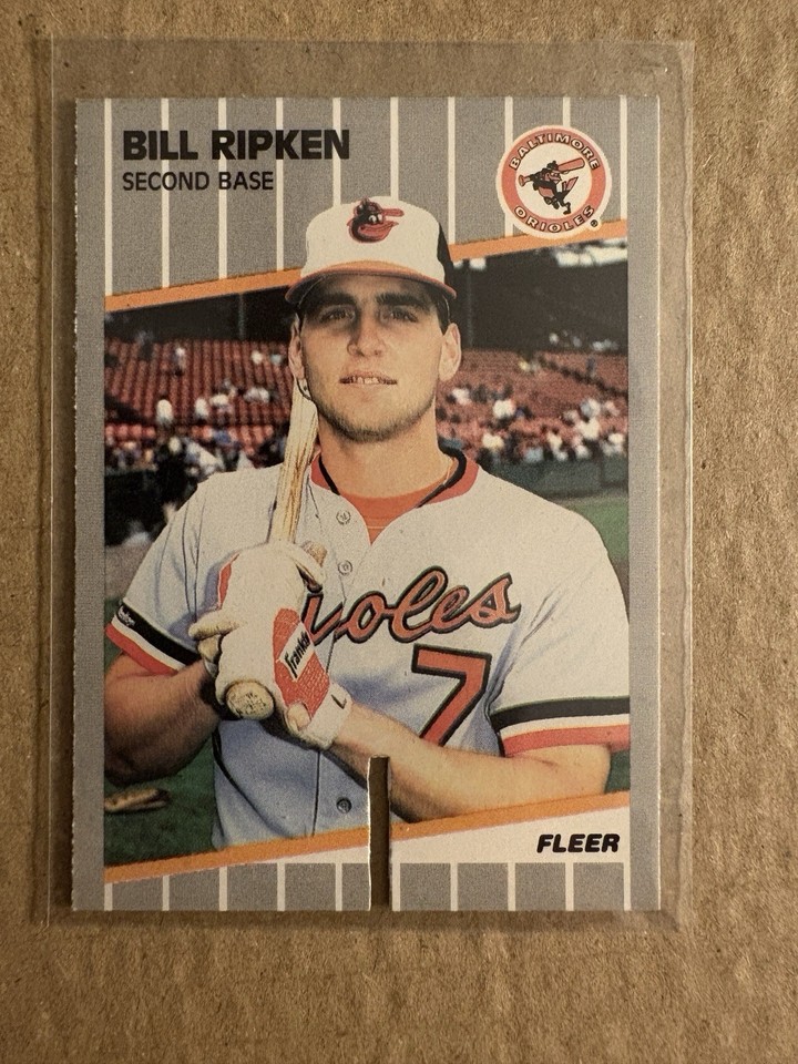 1989 Fleer FF Bat Knob White Scribble Saw Cut #616 Bill Ripken Centered ...
