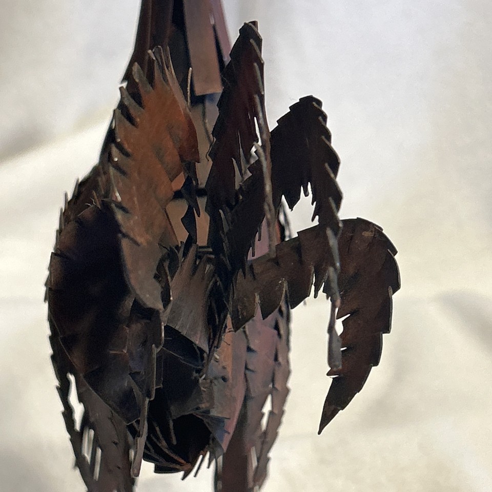 Vtg Handcrafted metal Rooster statue sculpture figurine decor VERY ...