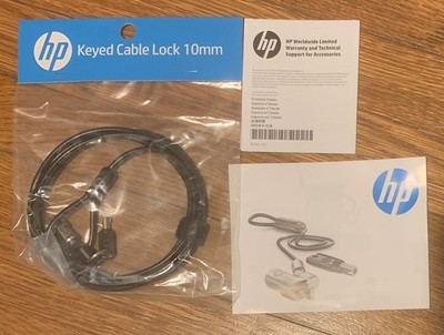 HP 10mm Keyed Cable Lock Laptop Security Lock w/ Keys T2A62AA – New ...