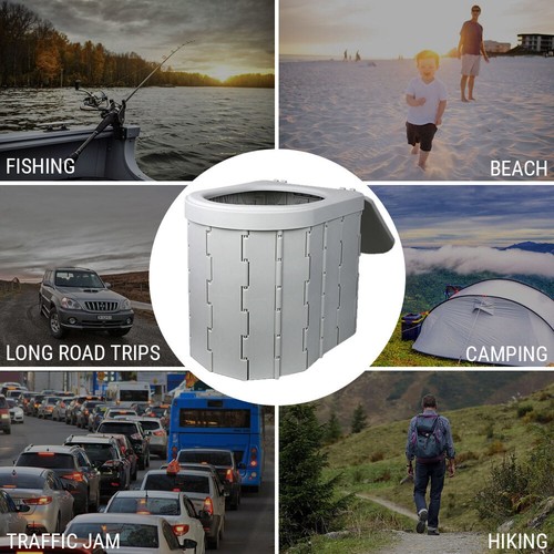Foldable Camping Toilet W/ Lid Portable Commode Potty Bucket Seat ...