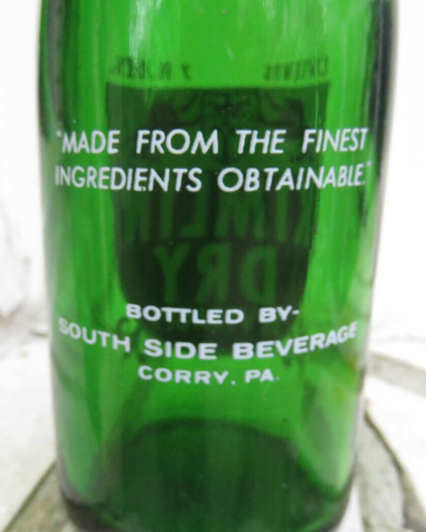 KIMLIN DRY BEVERAGES 7 oz. ACL Green Soda Bottle South Side Beverage ...