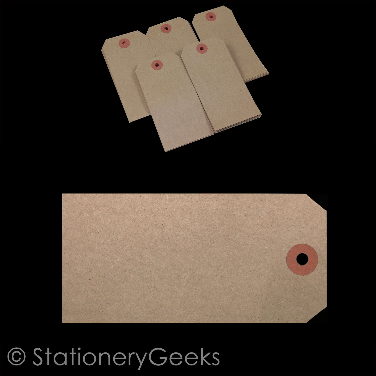 50 Brown Buff UNSTRUNG Reinforced Tags 120mm x 60mm Size 5 Luggage ...