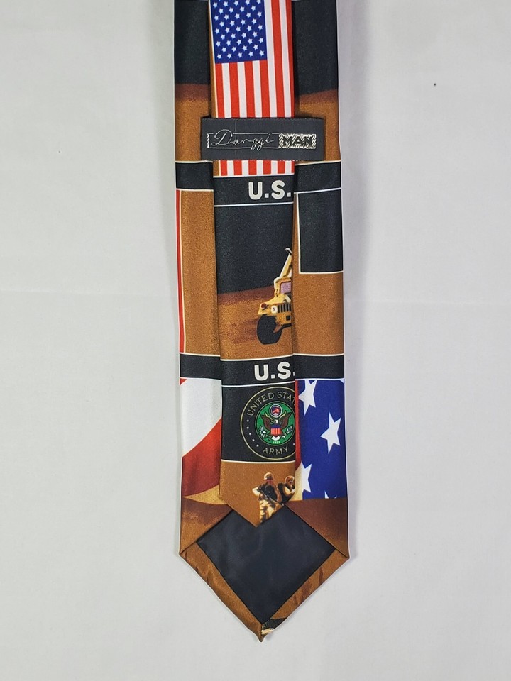 US Army Tank Patriotic Military American Soldier Flag Necktie | eBay