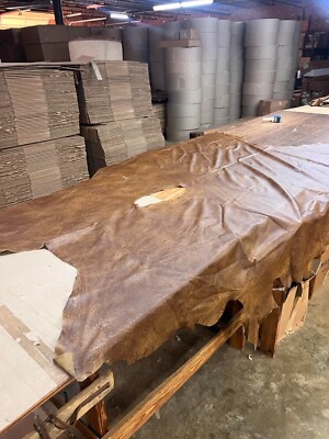 Fawn Brown Saddle Leather Hide Upholstery Whole Full Cow Hide 40 Square ...