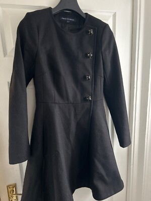 French Connection Black Fit and Flare Wool Coat Size UK6 | eBay UK
