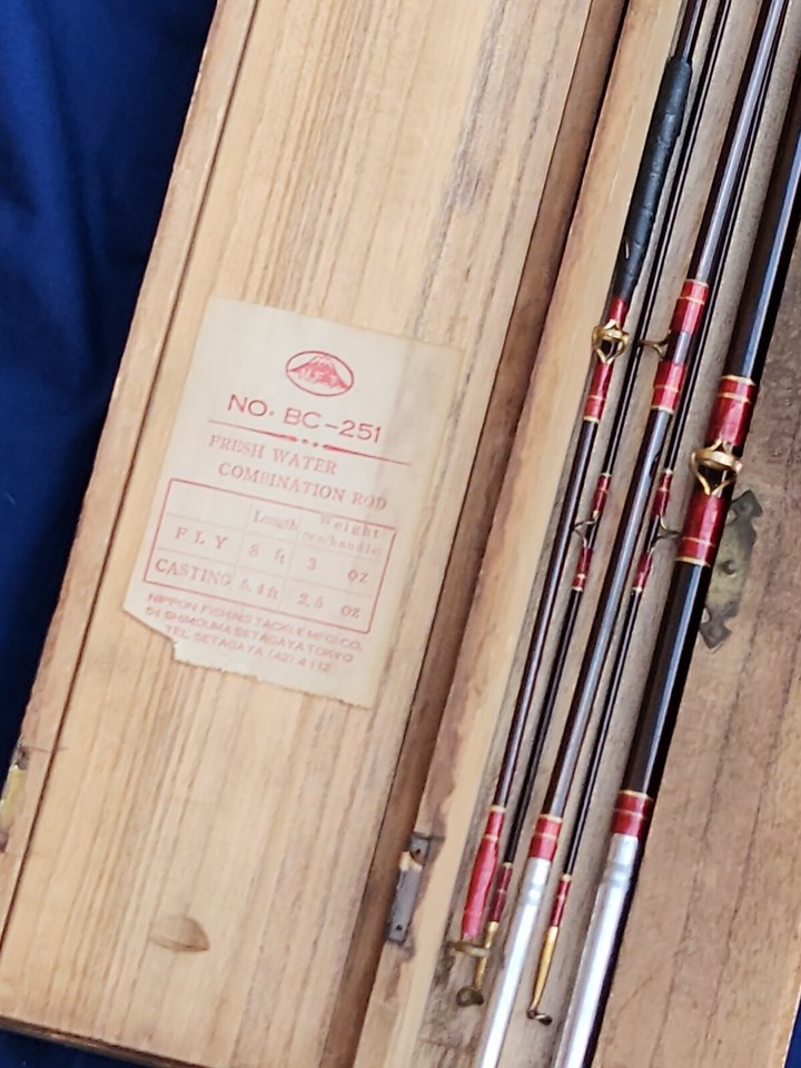 Vtg Used NFT Fresh Water Combination Rod BC-251 Fishing Rod With Case ...