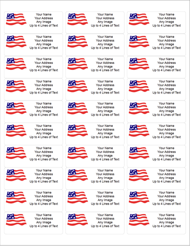 60 Personalized Return Address Labels Custom Mailing Stickers USA Flag ...
