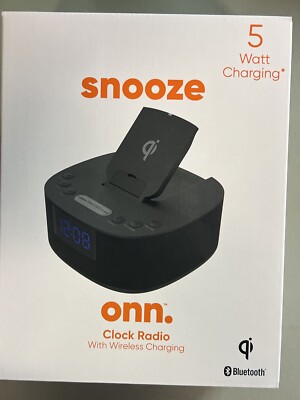 onn. Clock Radio with Wireless Charging and Bluetooth New | eBay