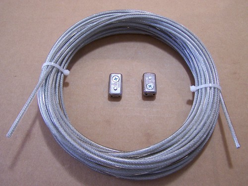 MARINE BOAT PULLEY TILLER ROPE STEERING CABLE 50 FT AND CLAMPS #2 | eBay