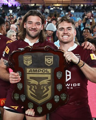BIG 420mm NRL RUGBY STATE OF ORIGIN QLD MAROONS TEAM POSTER CHAMPIONS ...