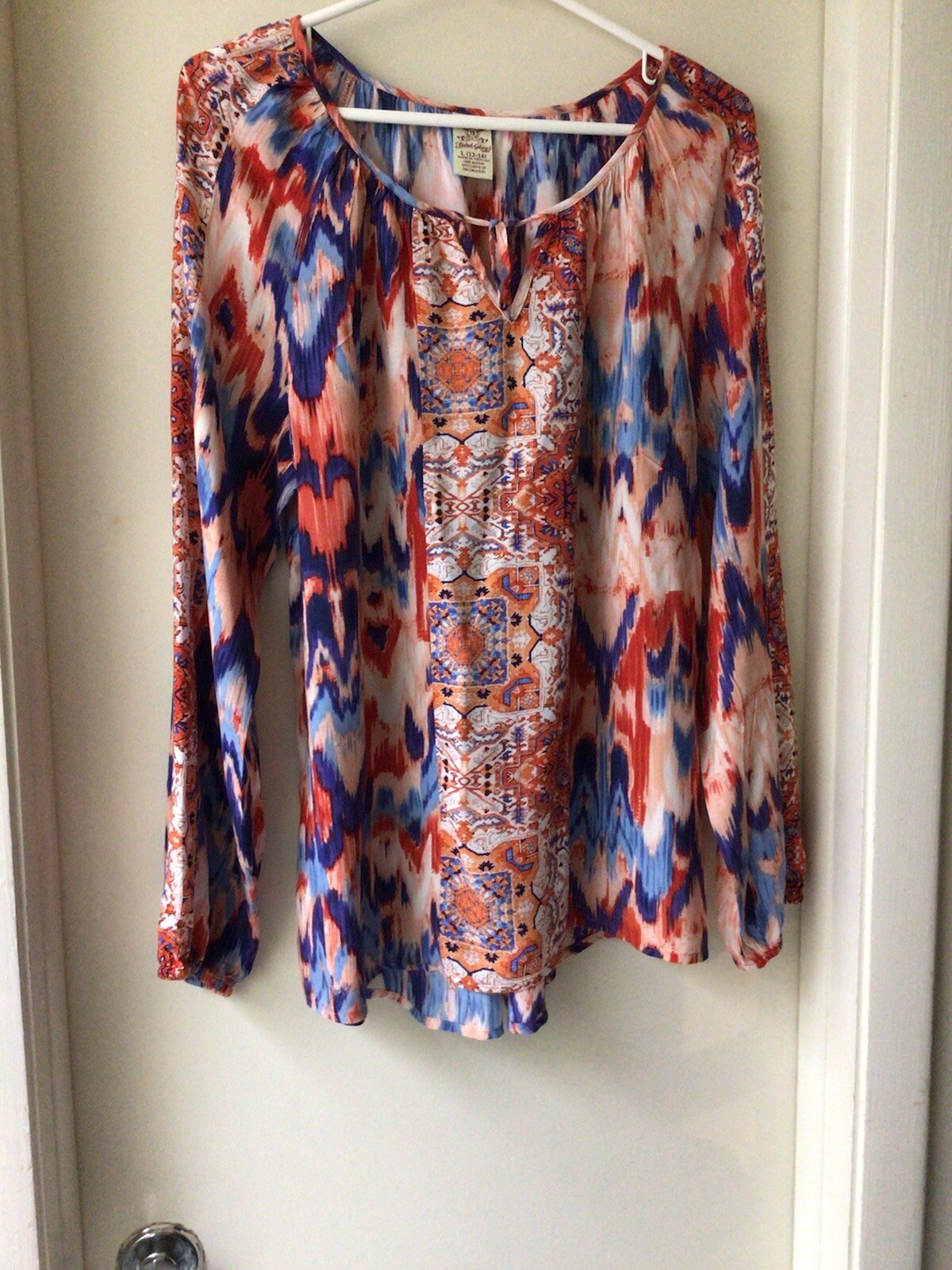 Faded Glory southwestern style blouse Multicolored Lightweight Large | eBay
