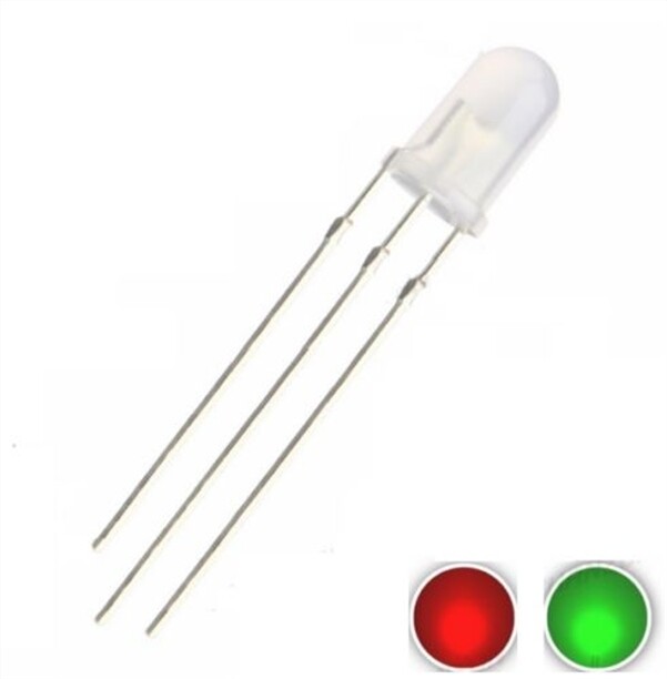 50Pcs 5Mm 3Pin Diffused Two Bi-Color Red Green Light Common Anode Led ...