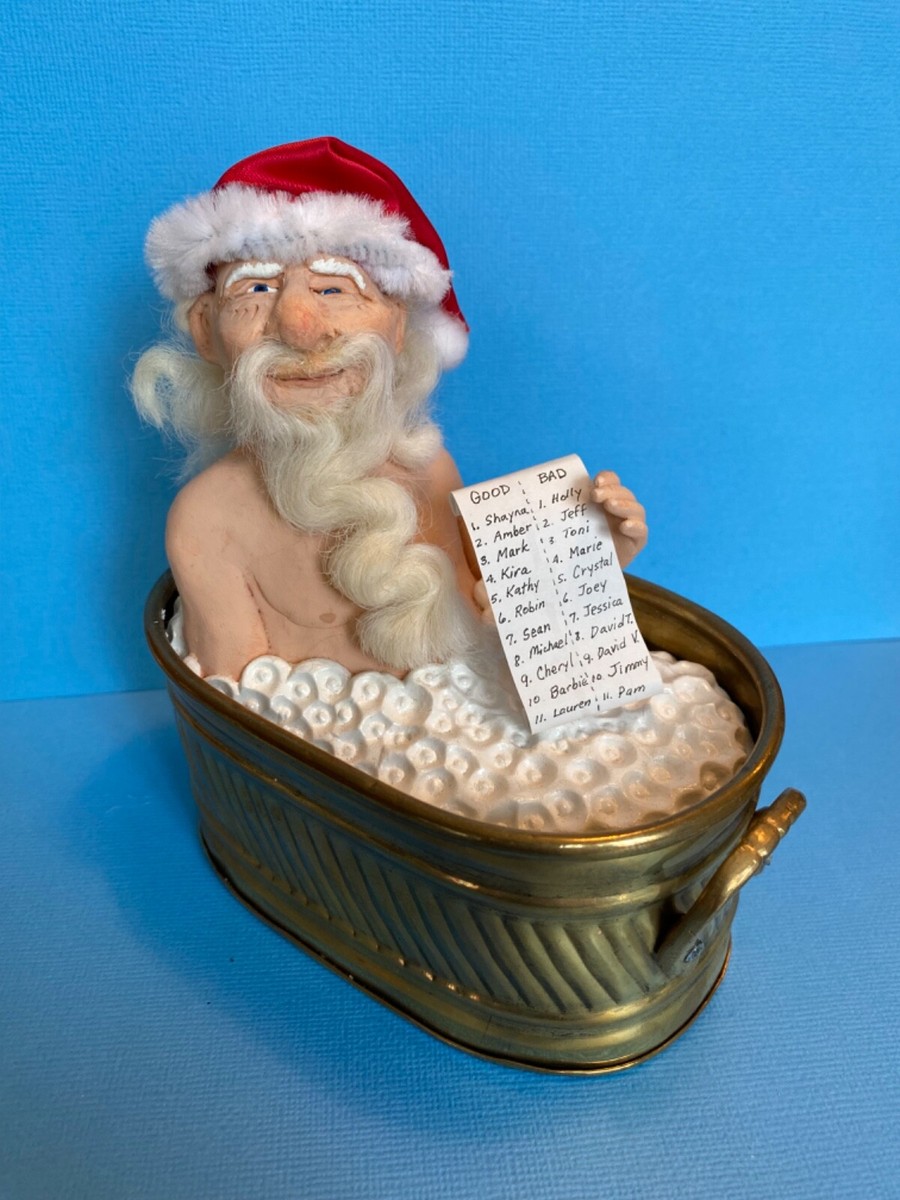 Santa Claus In A Bathtub Telco Rub A Dub Santa Christmas Display